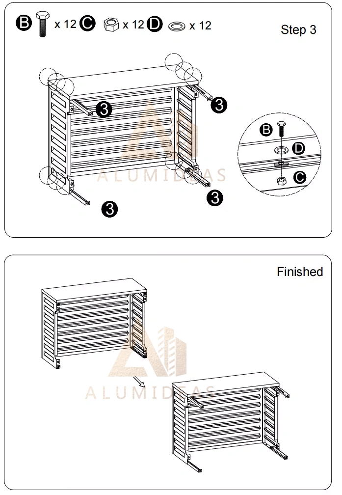 Aluminium outdoor ac unit screen - Alumideas